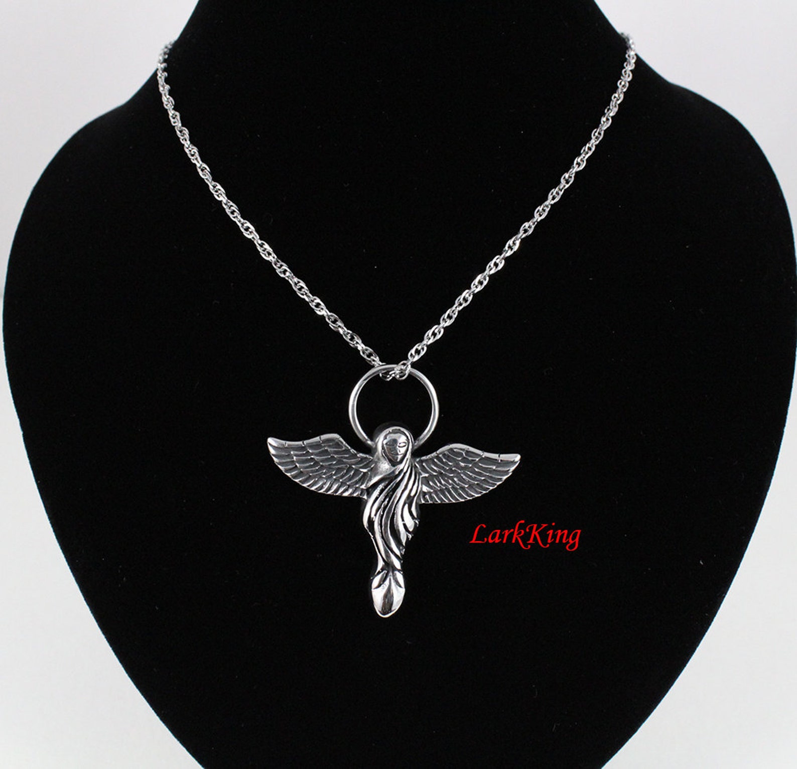 Collar de ángel robado colgante de ángel de alas extendidas | Etsy