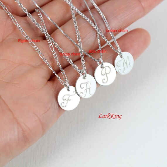 Sterling silver initial necklace personalized necklace | Etsy