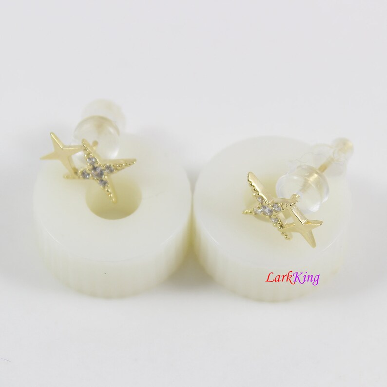 14K Gold Filled Sterling Silver Stud Earrings, Quintile Stud Earrings ...
