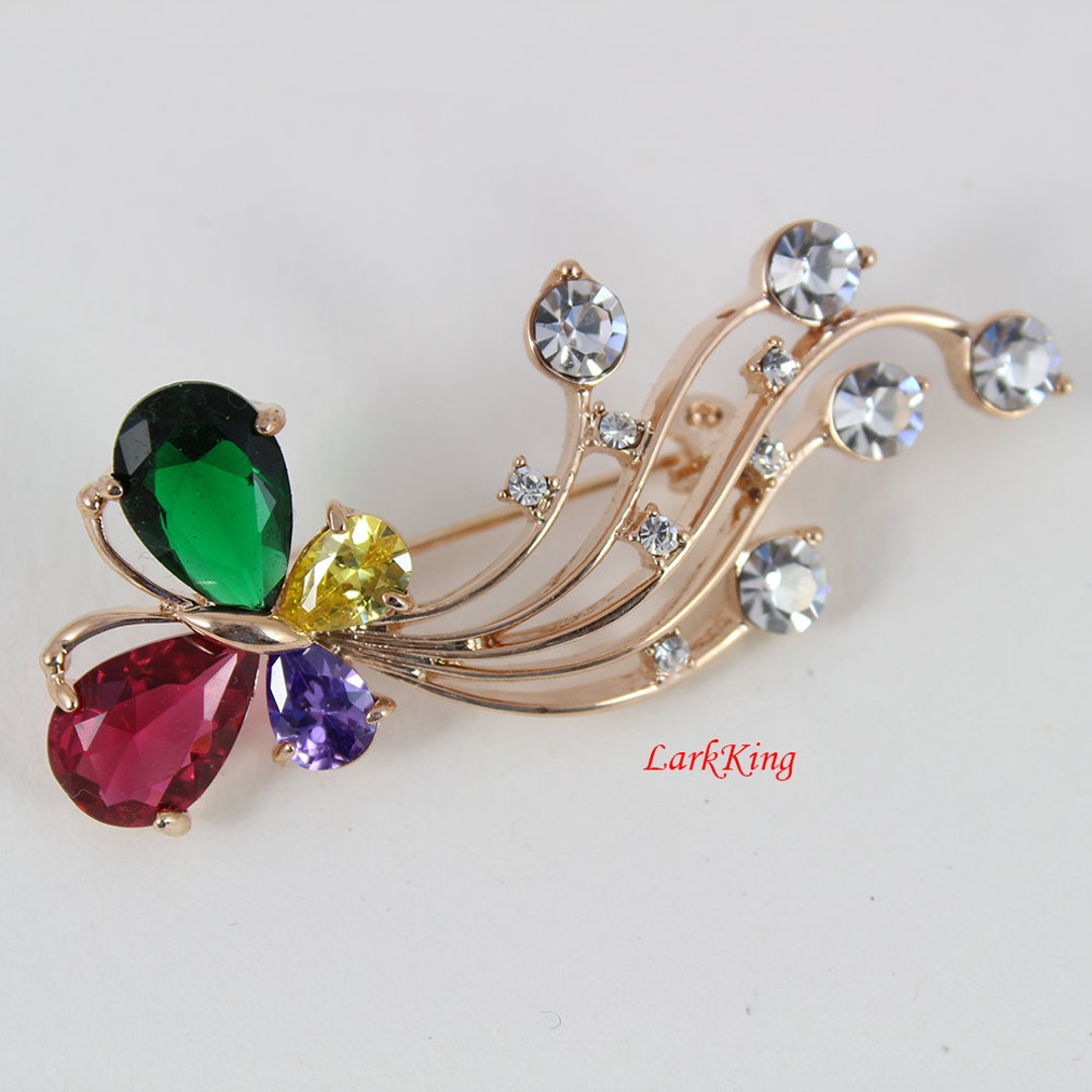 Brooch, Butterfly Brooch, Crystal Brooch, Unique Brooch; Women Gift ...