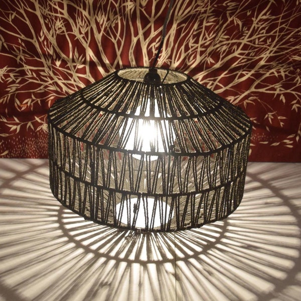 Black Rope Pendant Light - Etsy