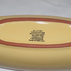 Val Do Sol Pottery Serving Dish 12" Oblong Banana Shaped Multifunctional Serving Bowl Yellow ...