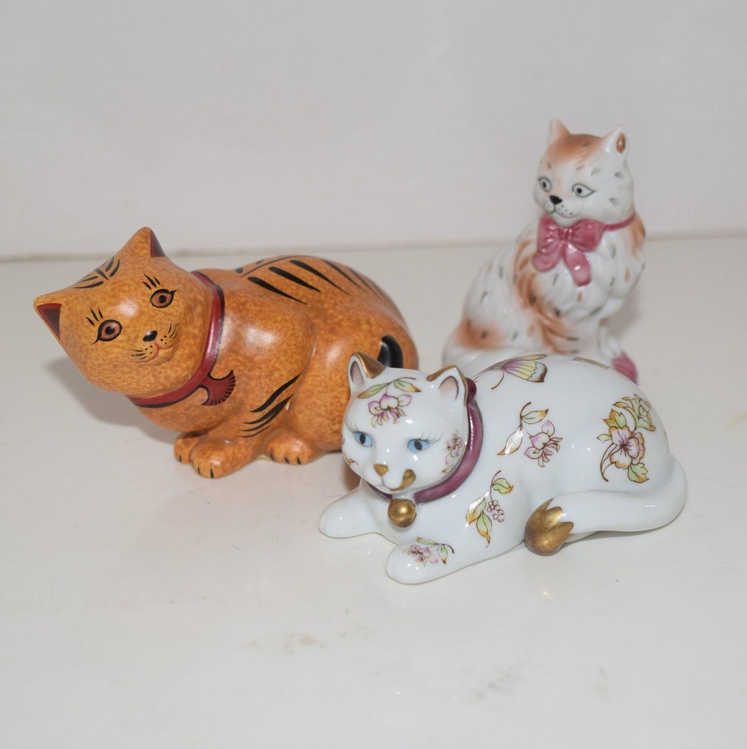 3 Cat Figures by Franklin Mint : the Curio Cabinet Cats Collection ...