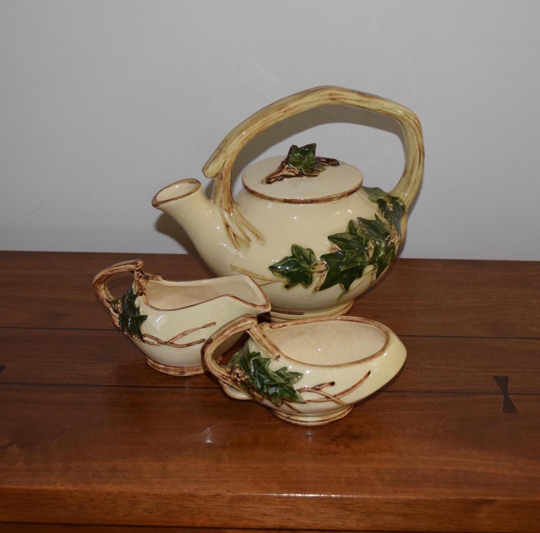 Mccoy Pottery Ivy Leaf Vine Motif Tea Set 1940's Mccoy Pottery Ivy ...