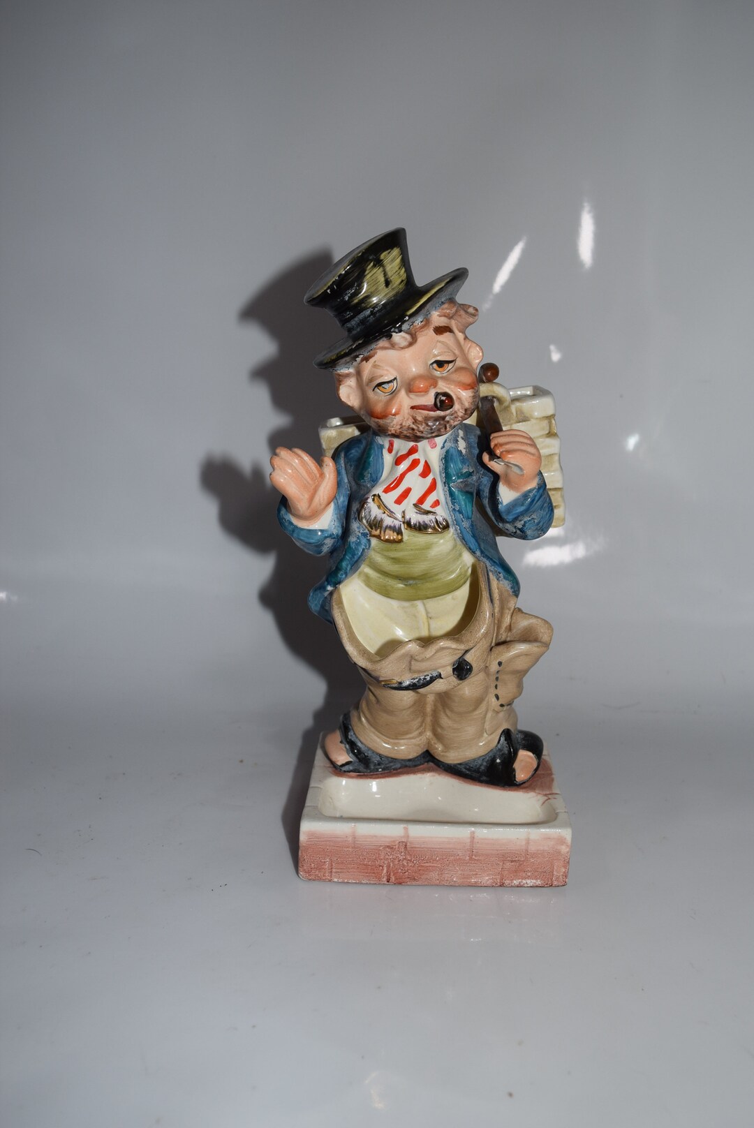 Smoking Caddy Hobo Clown Ceramic Cigar/pipes/matches Holder Ashtray ...