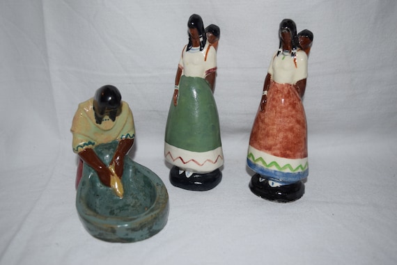 Native American Indian Woman Ceramic Statue With Papoose | Etsy