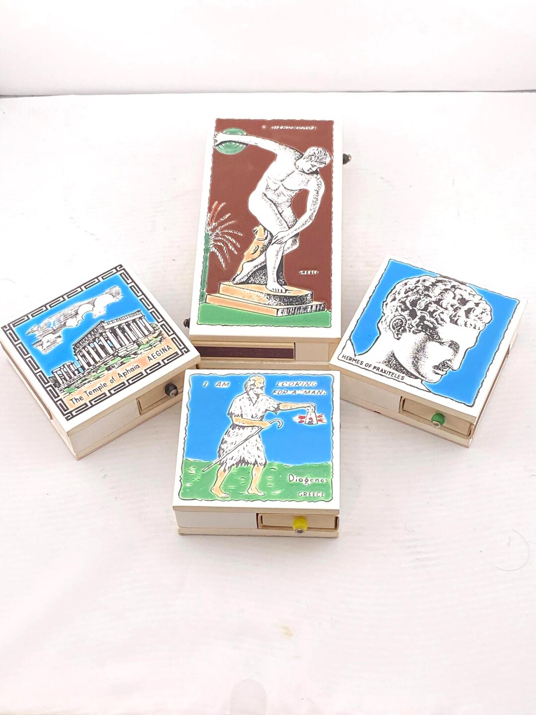 Greek Mythology Art Decorative Ceramic Hand-painted Tile Top Match Box ...