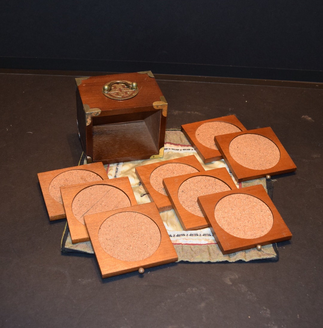 Goodwood 8 Drawered Coaster Storage Box Set Wood Brass Box Drawer ...