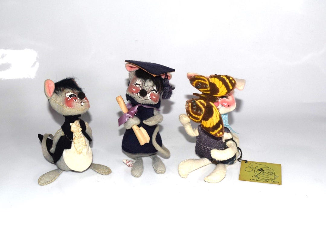 Annalee Cloth Doll Country Boy Bunny With Butterfly, Annalee Graduate ...