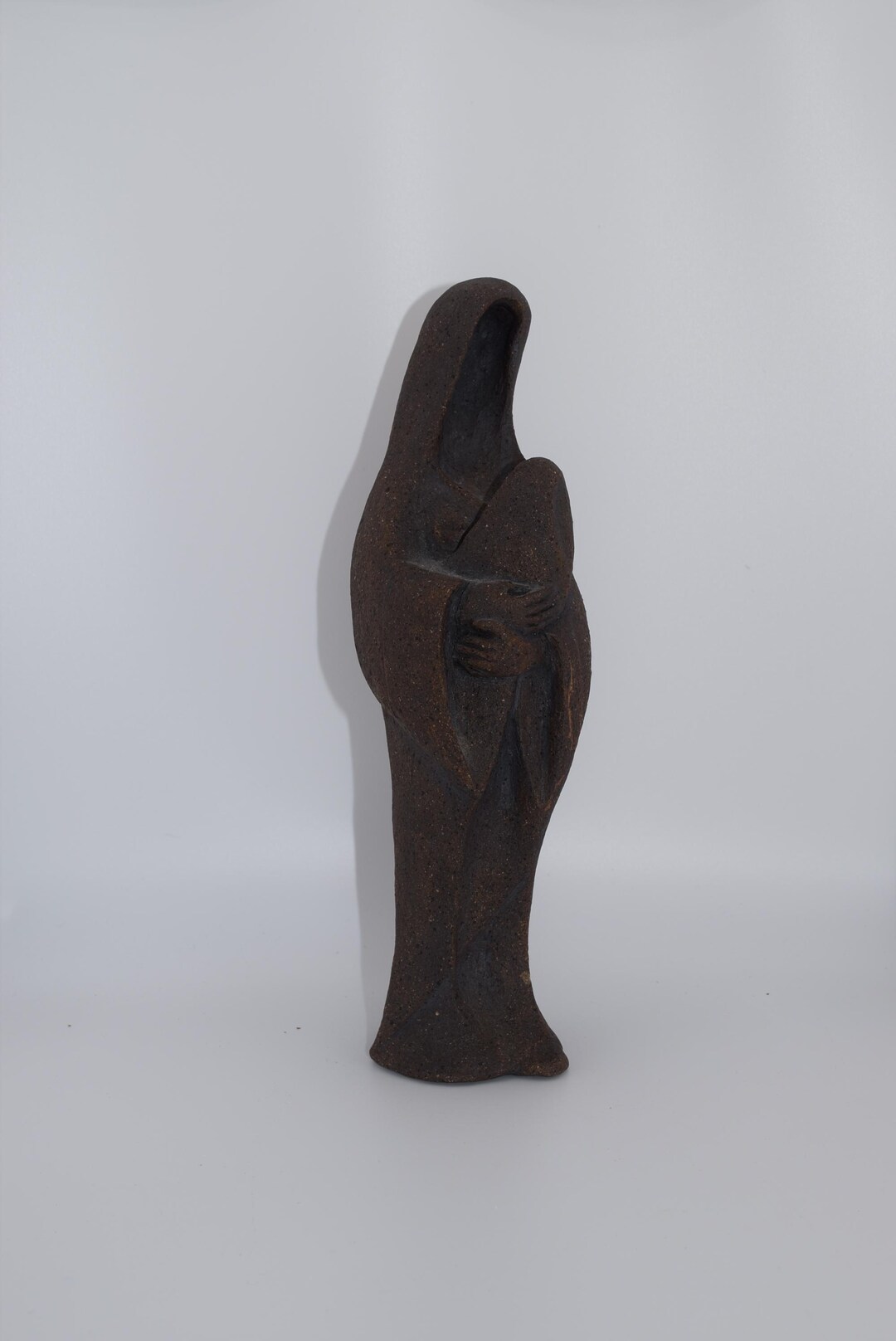 Mother and Child Sculpture, Brown Clay Art Pottery Sculpture of ...