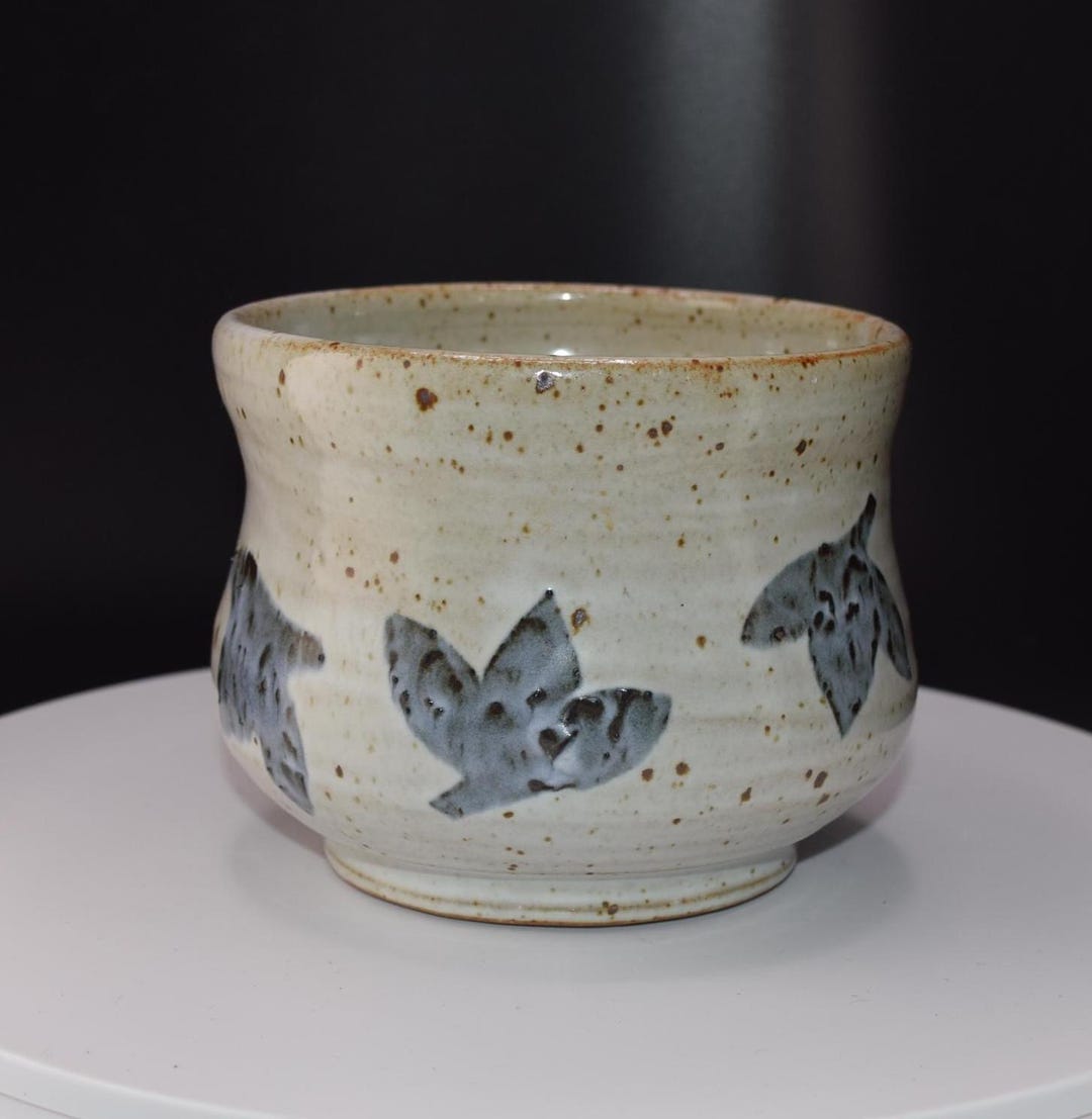 Open Container Crock Handthrown Pottery Stoneware Cream Speckled Glaze ...