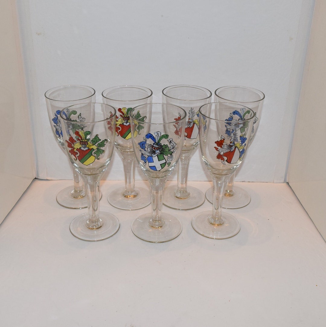 Medieval Renaissance Heavy Glass Chalice or Goblet Family Crest Water ...