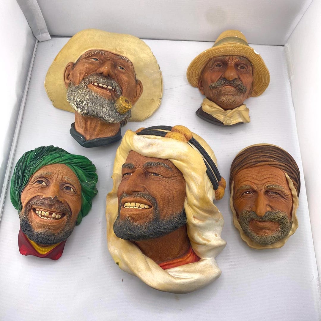 BOSSON'S Character Head Plaques Congleton England No Box Middle Eastern ...