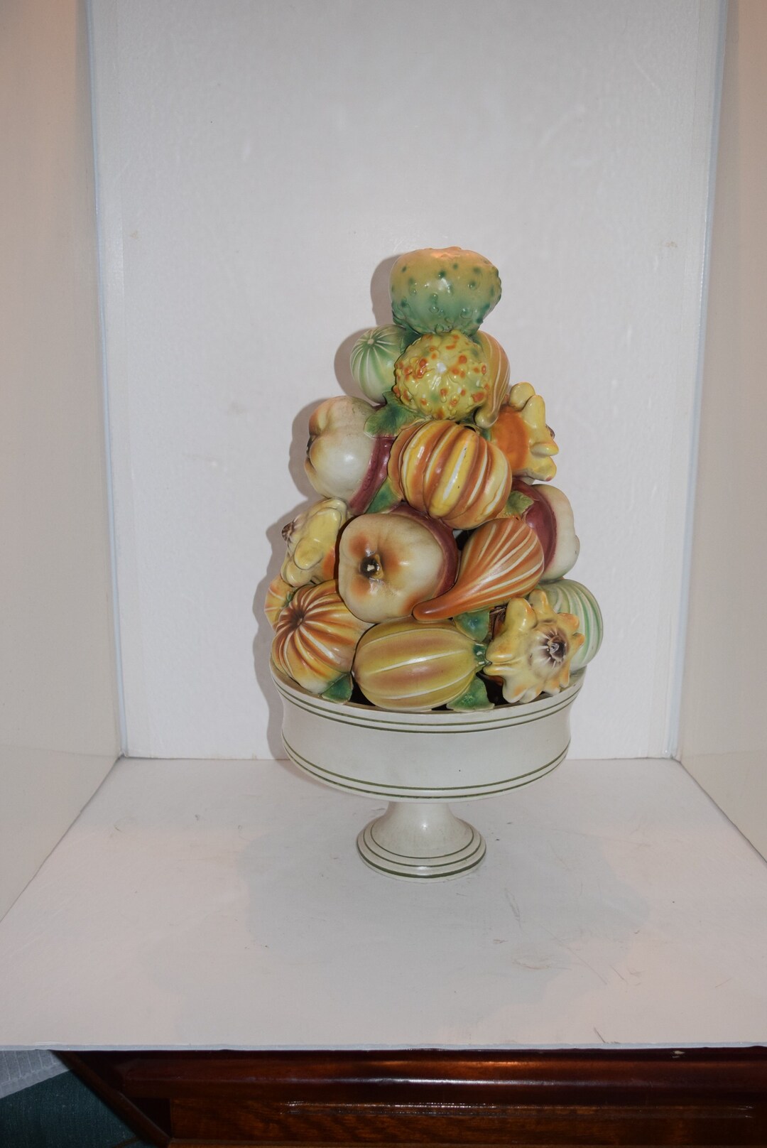 Italian Faience Vegetable Topiary Harvest Squash Sculpture Centrepiece ...