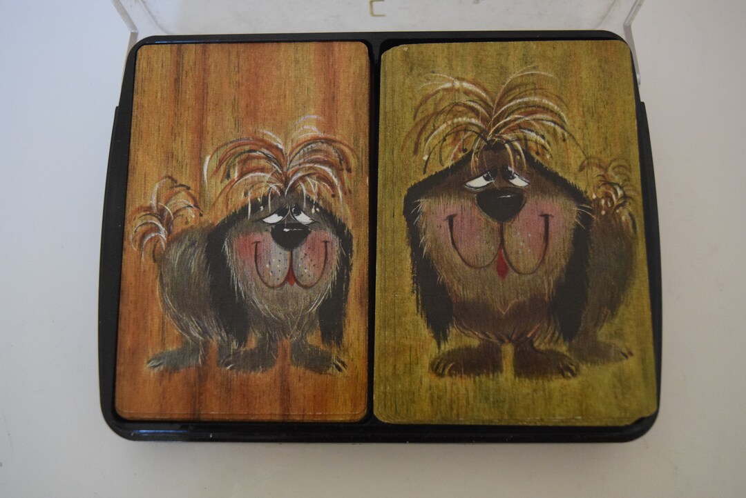 Retro 60s Playing Cards Shaggy Dog Congress Bridge Clear Card Case - Etsy
