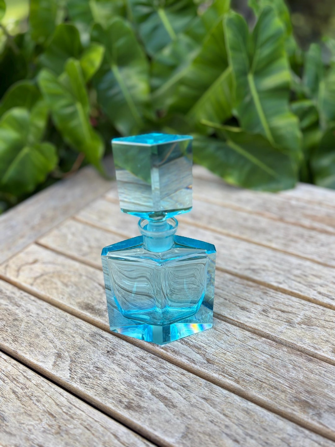 Aquamarine Blue Western Germany Multi-faceted Aqua Cut Crystal Perfume ...