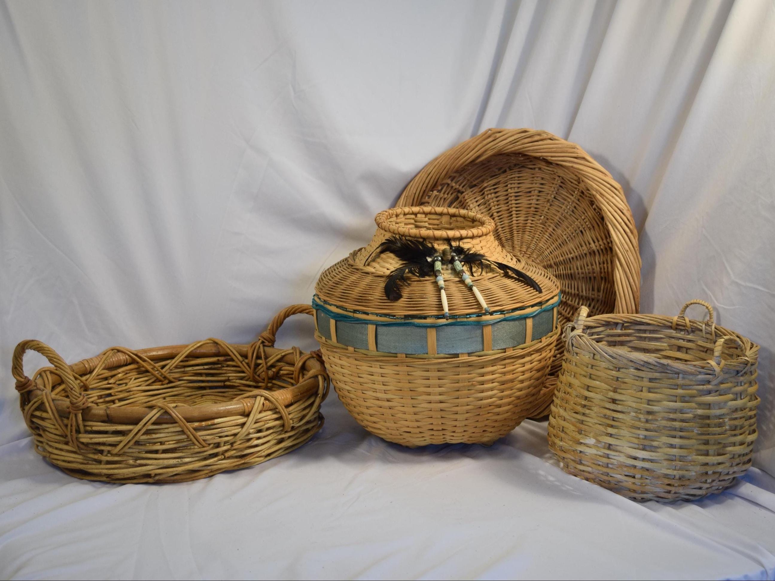 Artisanal Native American Style Handwoven Fiber Art Basket Handmade ...