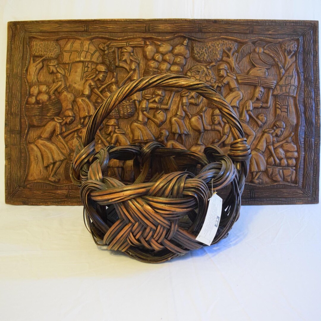 Gorgeous Very Large Japanese Hanakago Woven Bamboo Flower Arranging ...