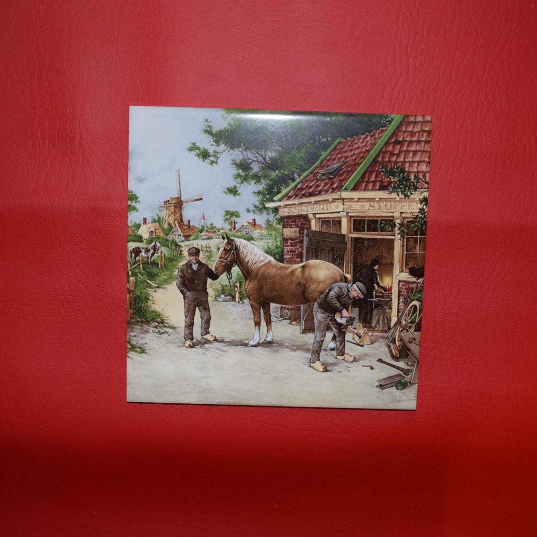 Royal Schwabap Art Tile by Ter Steege 1984 Dutch Colonial Blacksmith ...