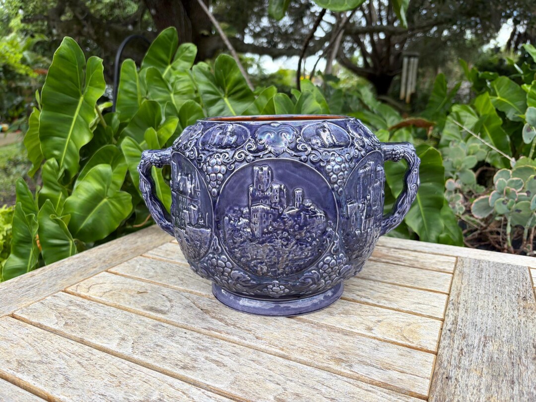 Large Ceramic 3D High Relief Plant Pot With Handles Several Different ...