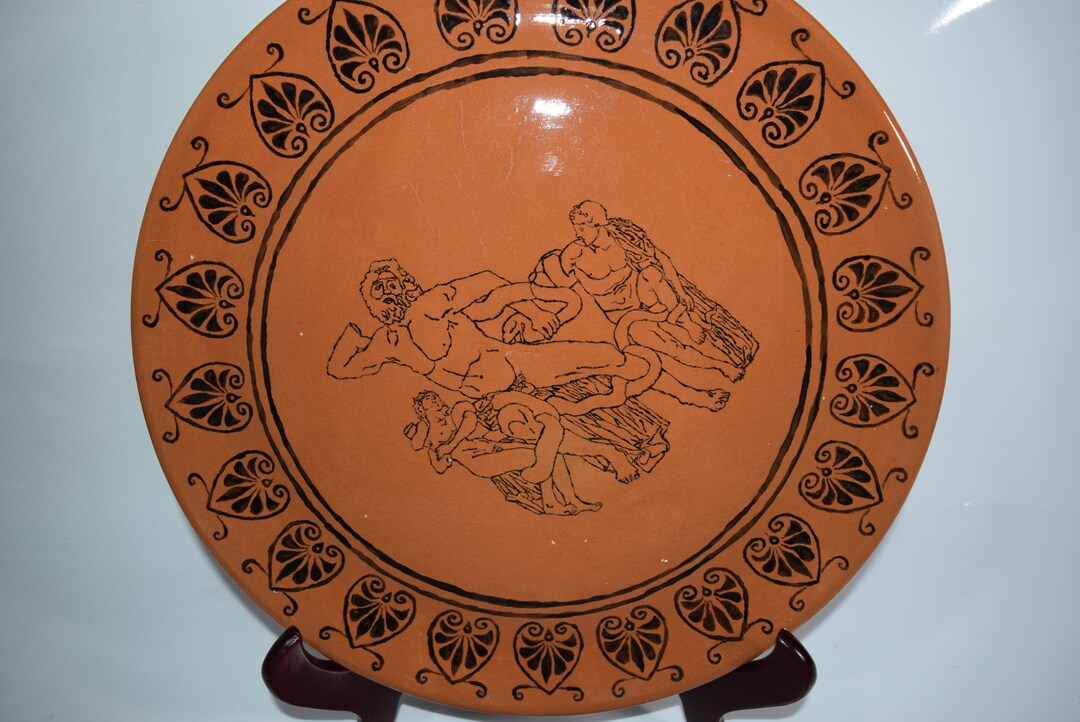 Laocoön & His Sons Depicted Large Ornamental Wall Plate Handmade in ...