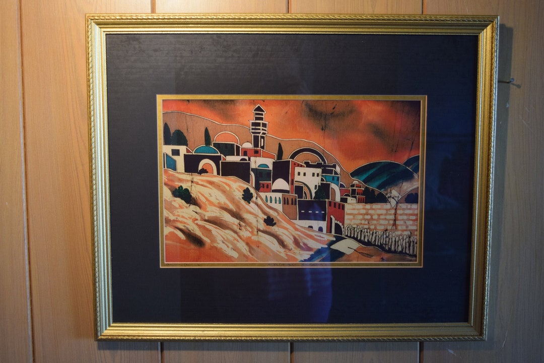 Jewish Artwork, Amos Amit Batik Print Signed and Numbered Framed Print ...