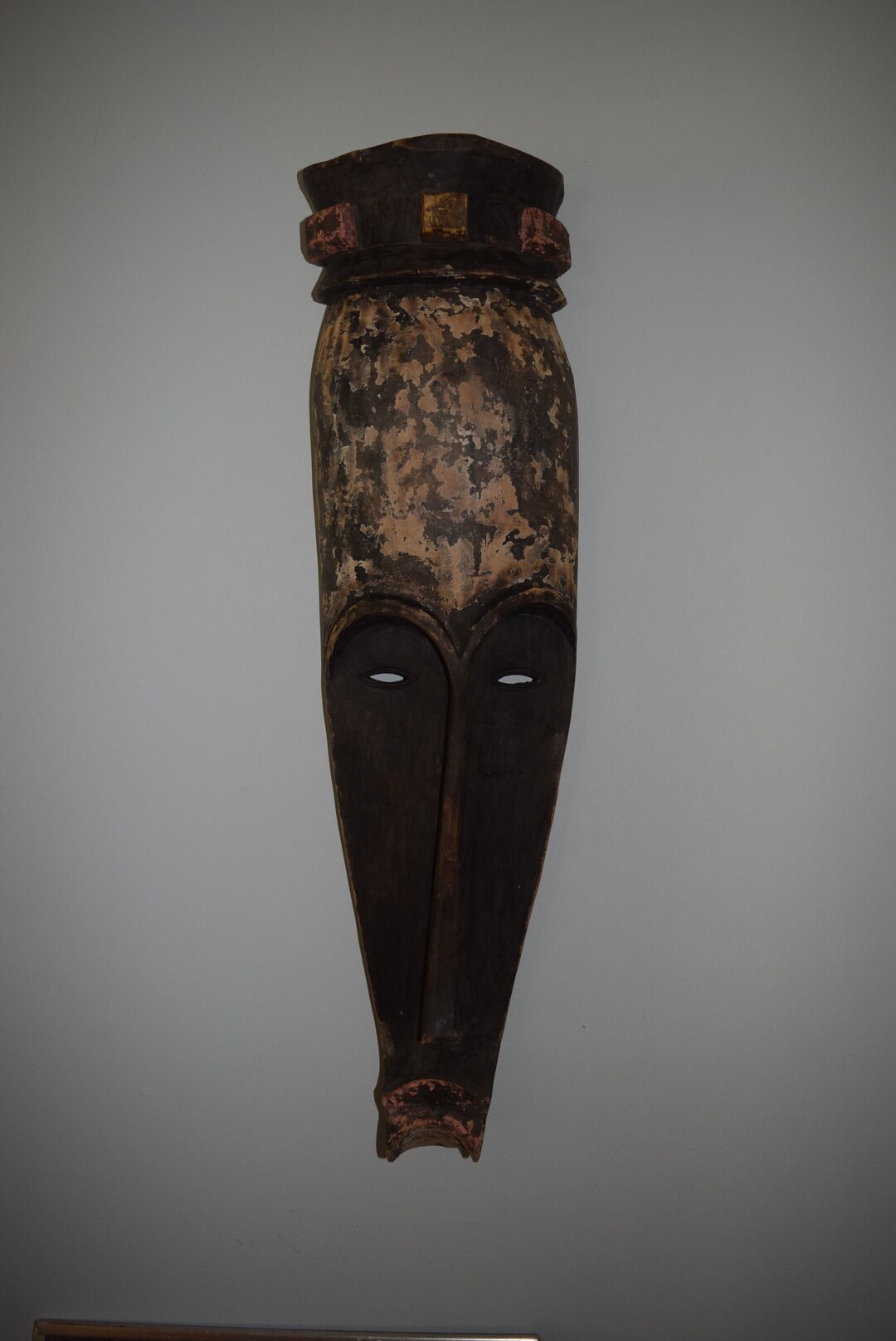 MONUMENTAL Fang Mask Elongated Face Tribal Antique African Tribal Mask ...