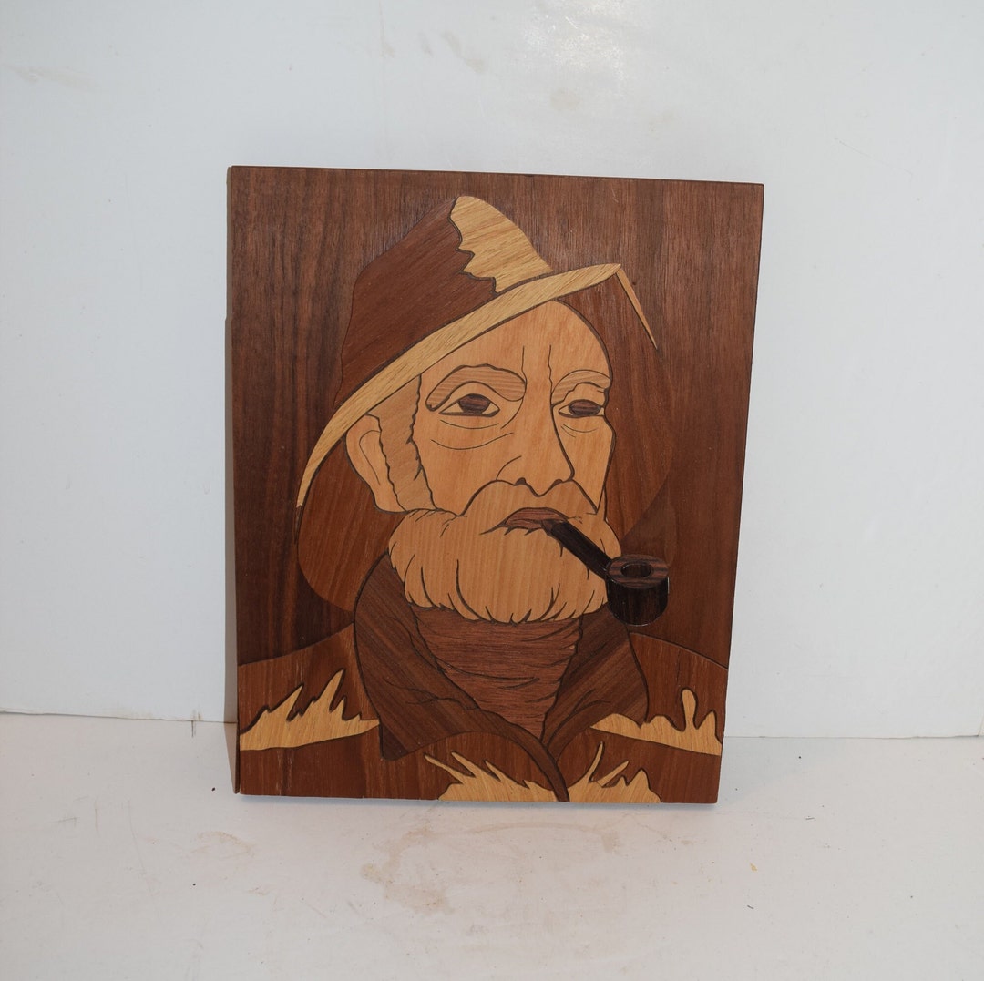 Sailor Captain Wood Art Handmade Vintage Wood Mosaic Art of A Face ...