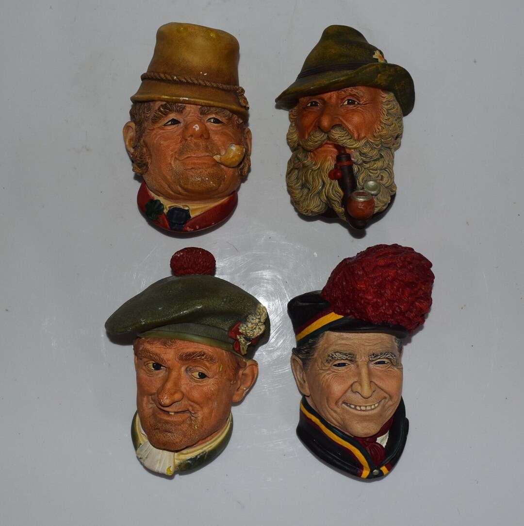 Bosson's Character Head Plaques English, Irish, Scottish, Inlanders ...