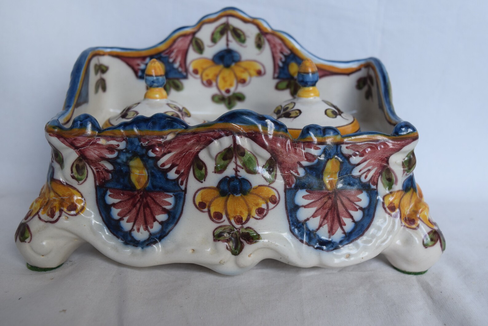 RARE VINTAGE FCA Pottery Sant' Anna, Lisboa Portugal Ceramic Inkwell ...