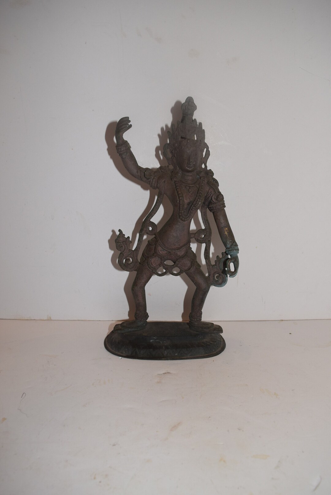 Standing Devi Heavy Antique Bronze/brass Standing Nepalese Figure of ...