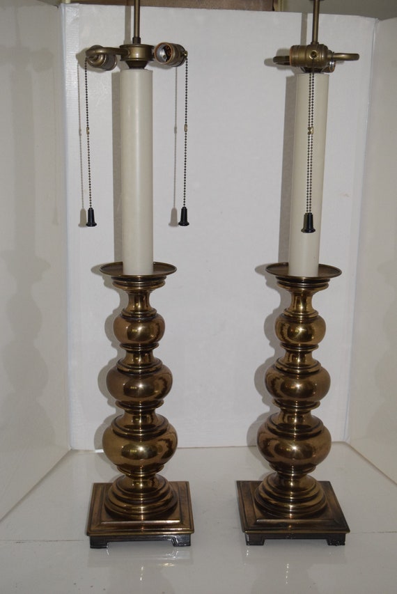 Stiffel Brass Candlestick Baluster Table Lamp Bronze Finish | Etsy