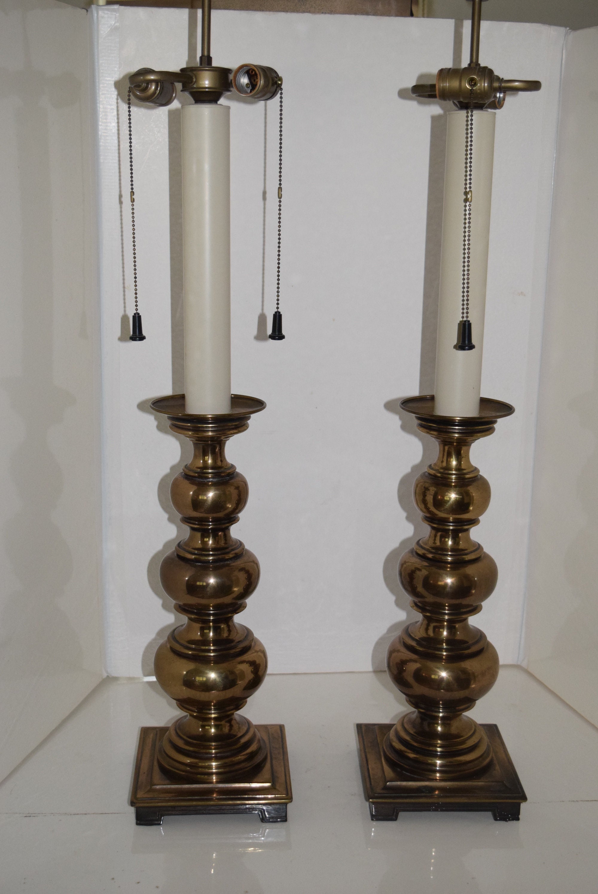 Stiffel Brass Candlestick Baluster Table Lamp Bronze Finish Stiffel Brass Candlestick Baluster Table Lamp Bronze Finish