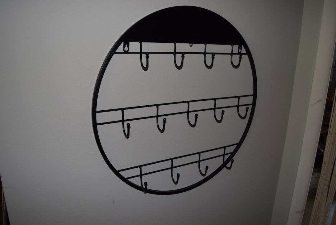 Hanging Storage Shelf Round Circular Wall Mounted 13 Hook Rack ...