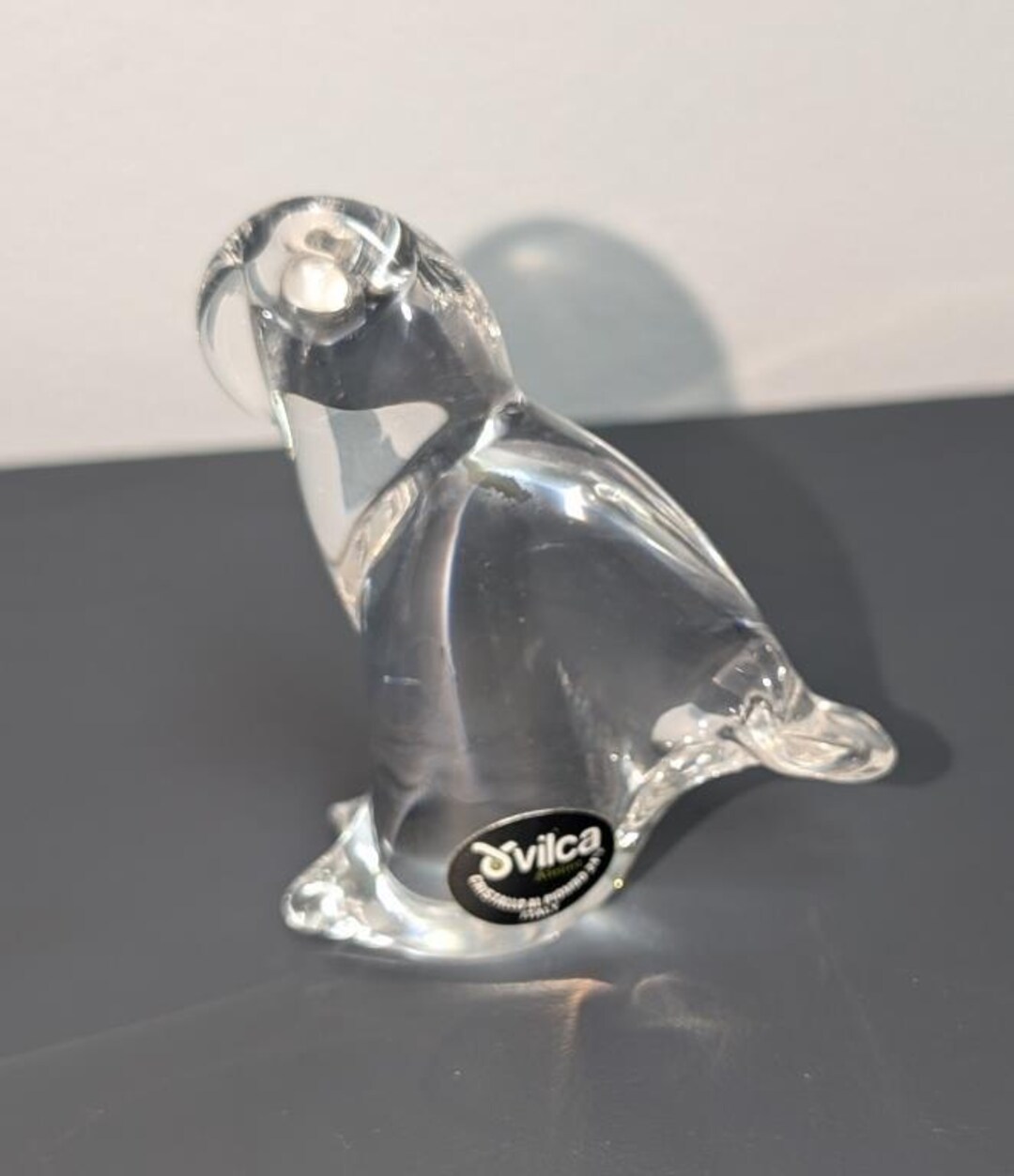 Adorable Vilca Atelier Italy Clear Crystal Glass Bird Figurine ...