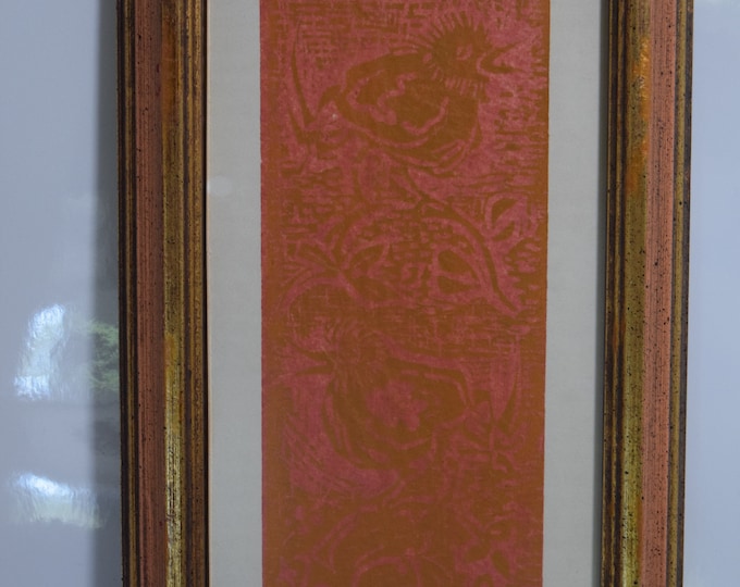 1960s Jacob Heller Wood Block Art Print Pencil Signed Matted and Framed ...