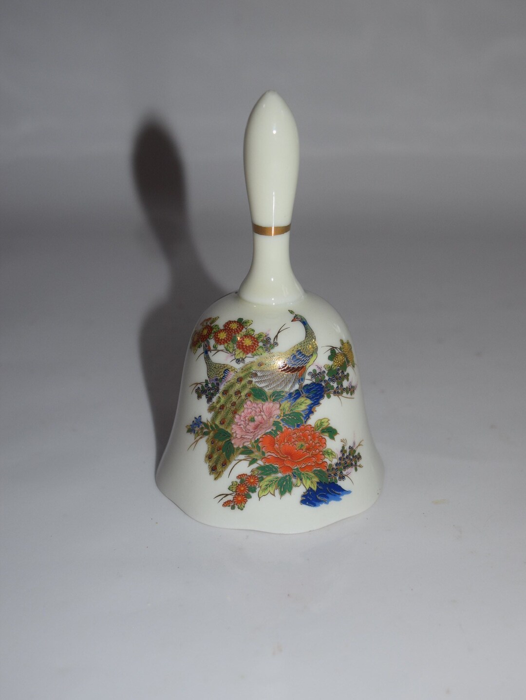 Porcelain Bell With Peacocks & Beautiful Colors Interpur JAPAN Bell ...