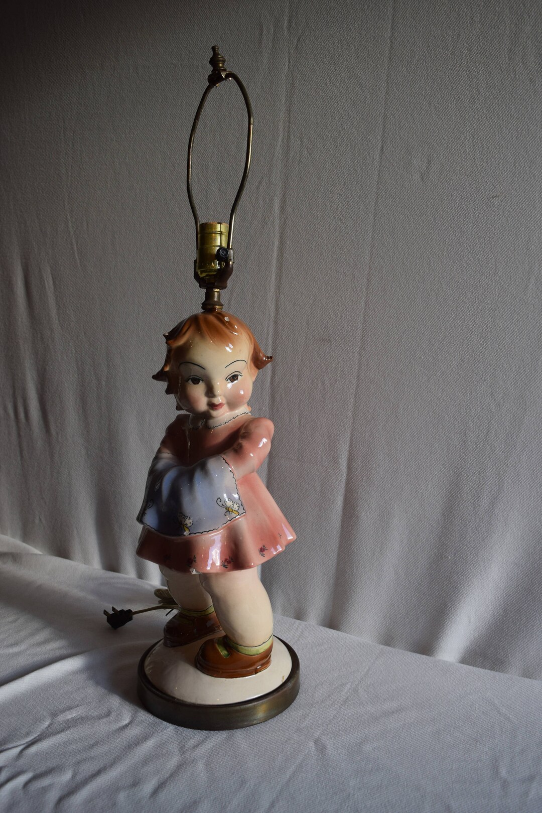 RARE Large Dutch Girl Ceramic Lamp Styled Goldscheider Wien Stefan ...