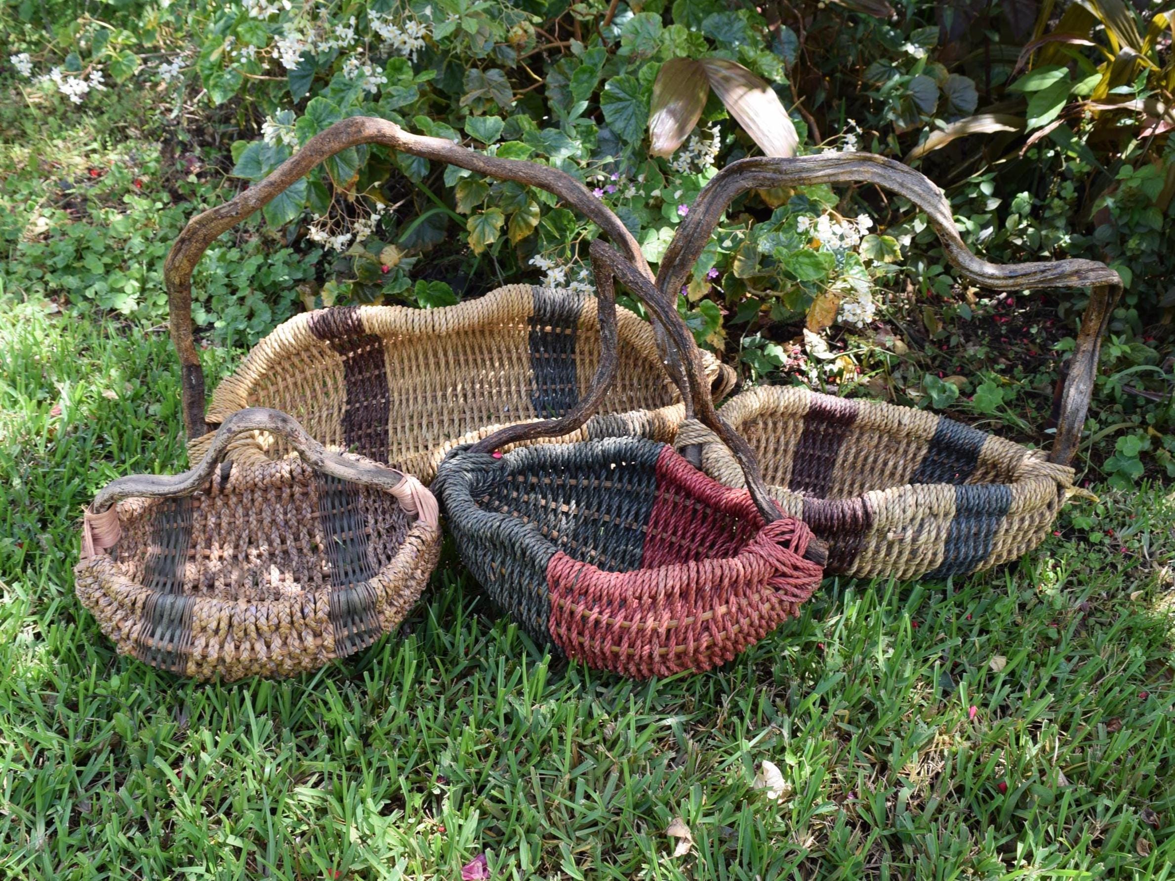 Artisanal Native American Style Handwoven Fiber Art Basket Handmade ...