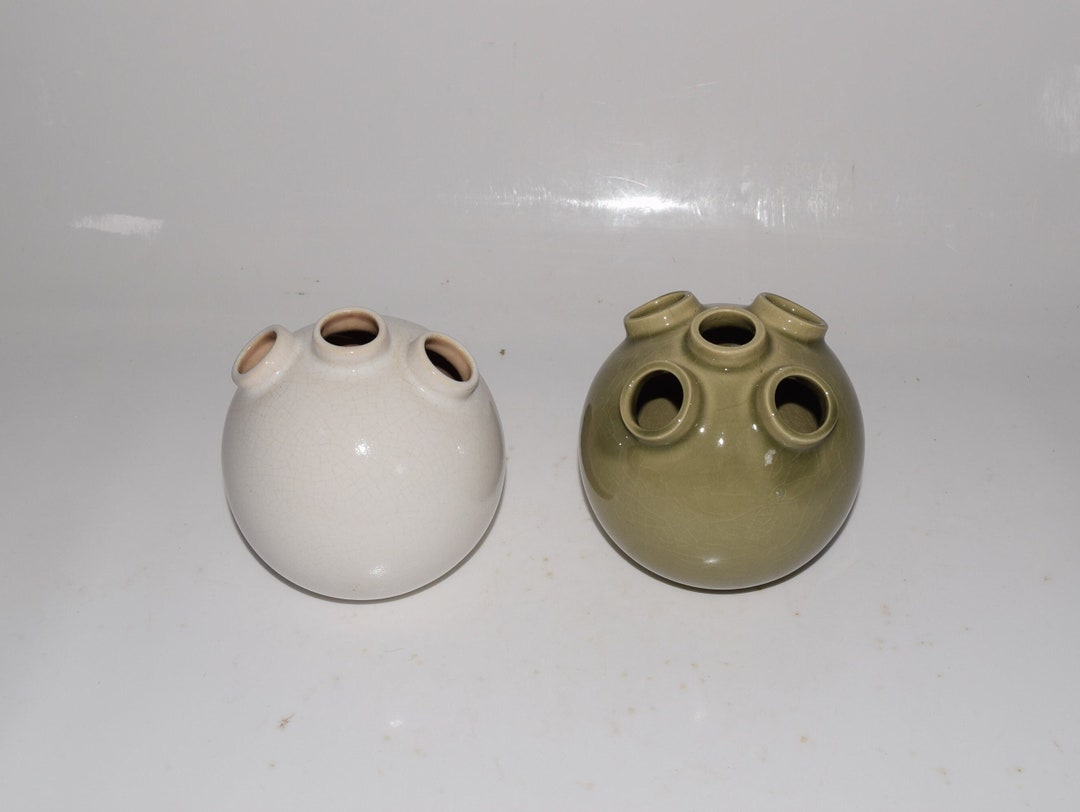 2 Round Flower Vases With 5 Openings and 3 Holes Vase for Floral ...