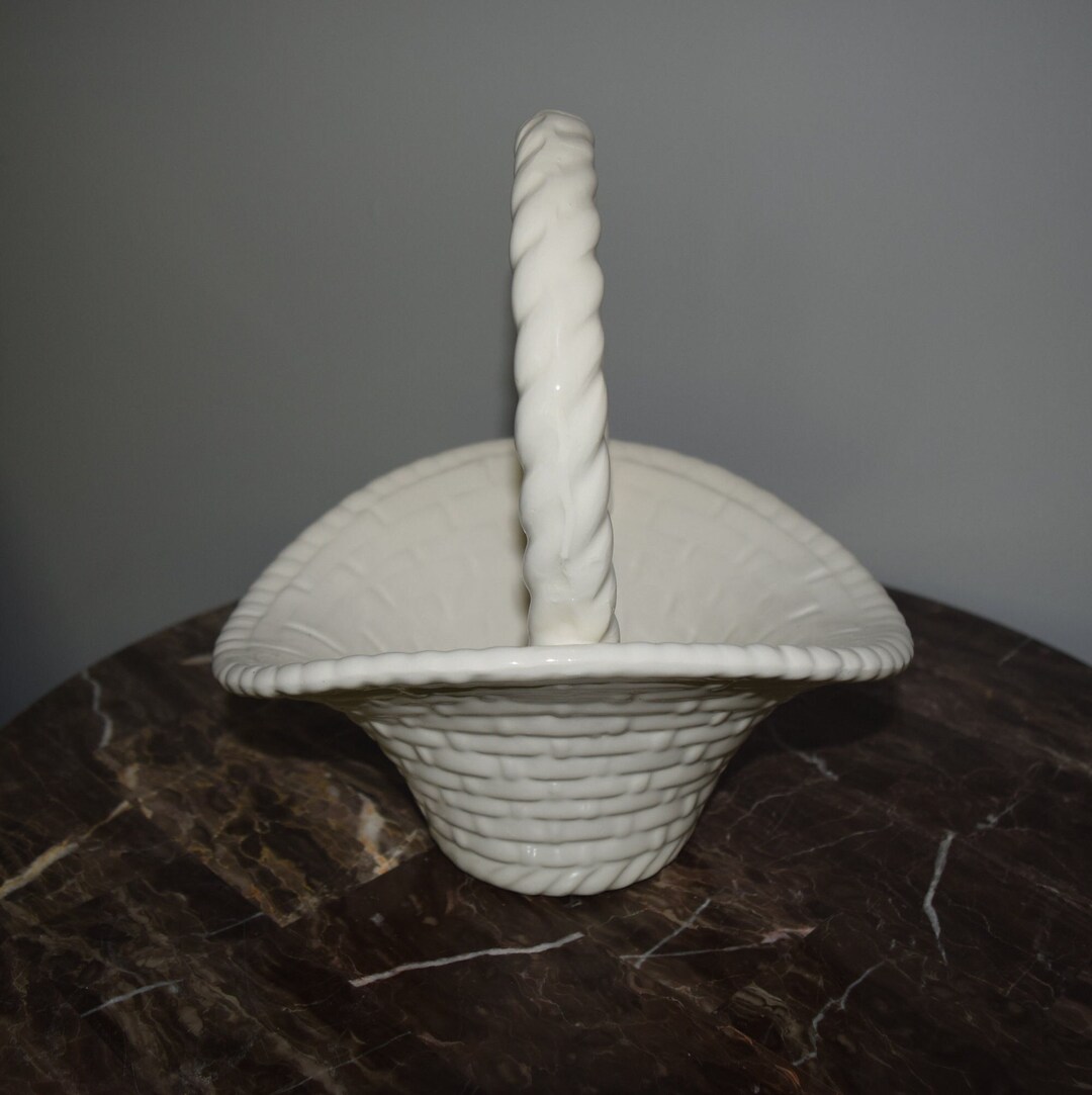 Ceramic Easter Basket Hand Painted, Ceramic Studio 9.5 Weave W Handle ...