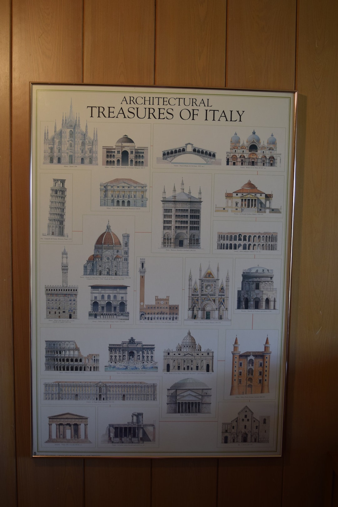 Architectural Treasures of Italy Framed Poster Italian Historic ...