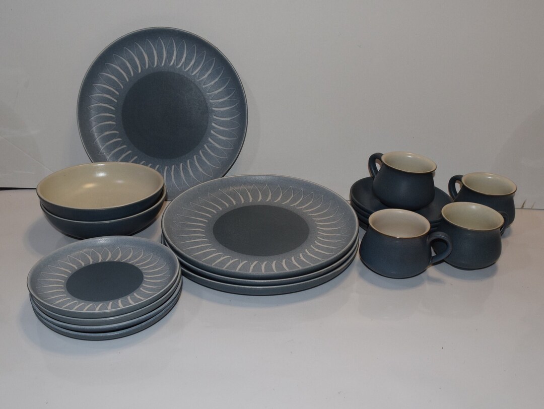 Echo Blue by Denby-langley Blue Stoneware Pottery Dinnerware Made in ...