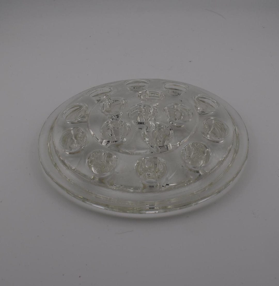 Vintage Clear Glass Flower Frog Pot Topper or Insert 16 Hole Flower ...