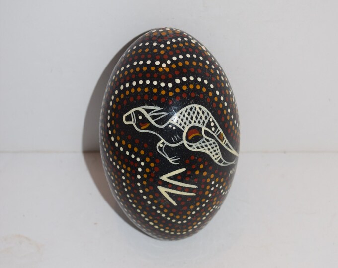 Australian Aboriginal Indigenous Dot Art Kangaroo or Wallaby Lacquered ...