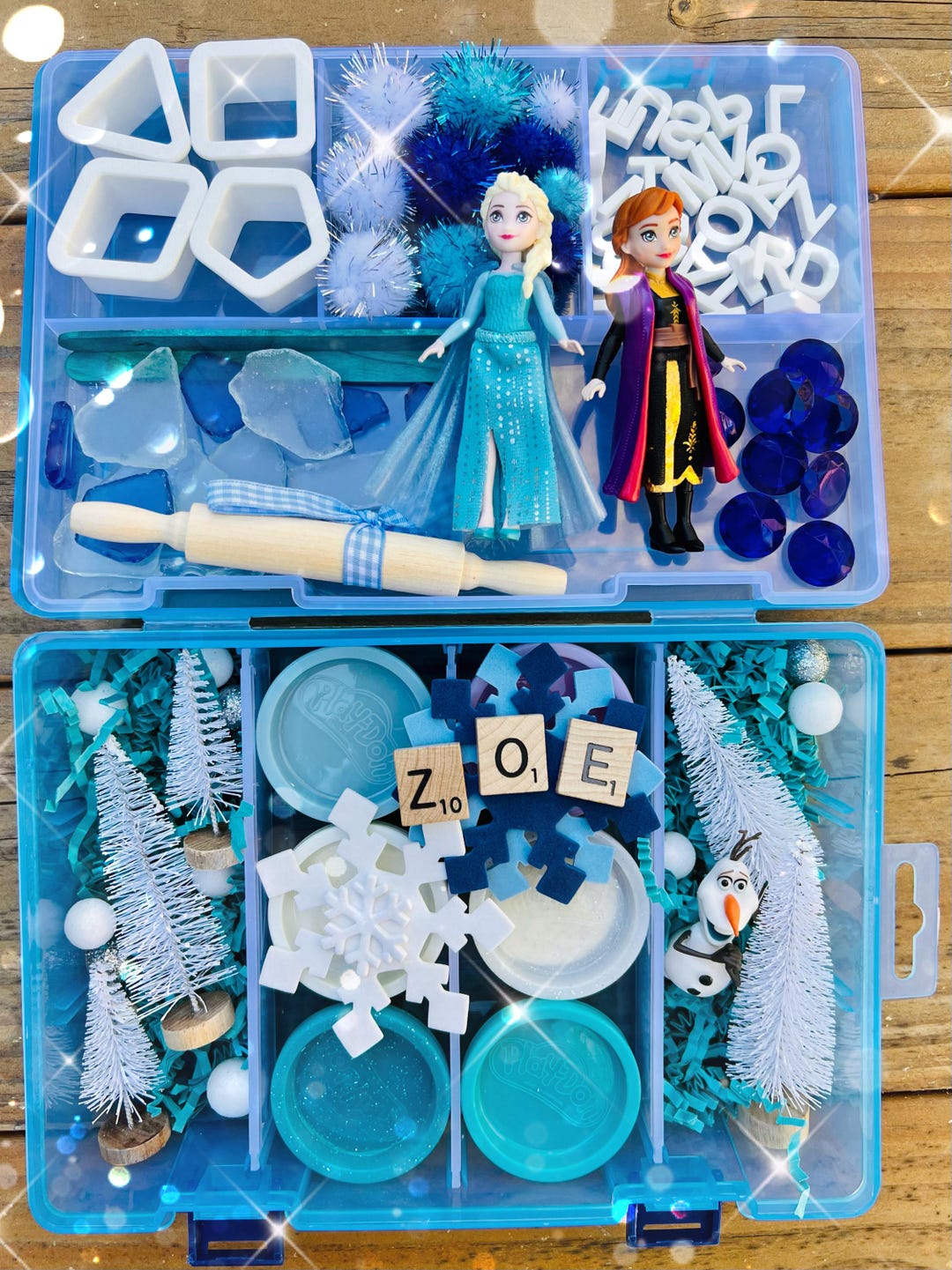Frozen/ Princess Themed Take-along Busy Box, Sensory Box, Traveling Toy ...