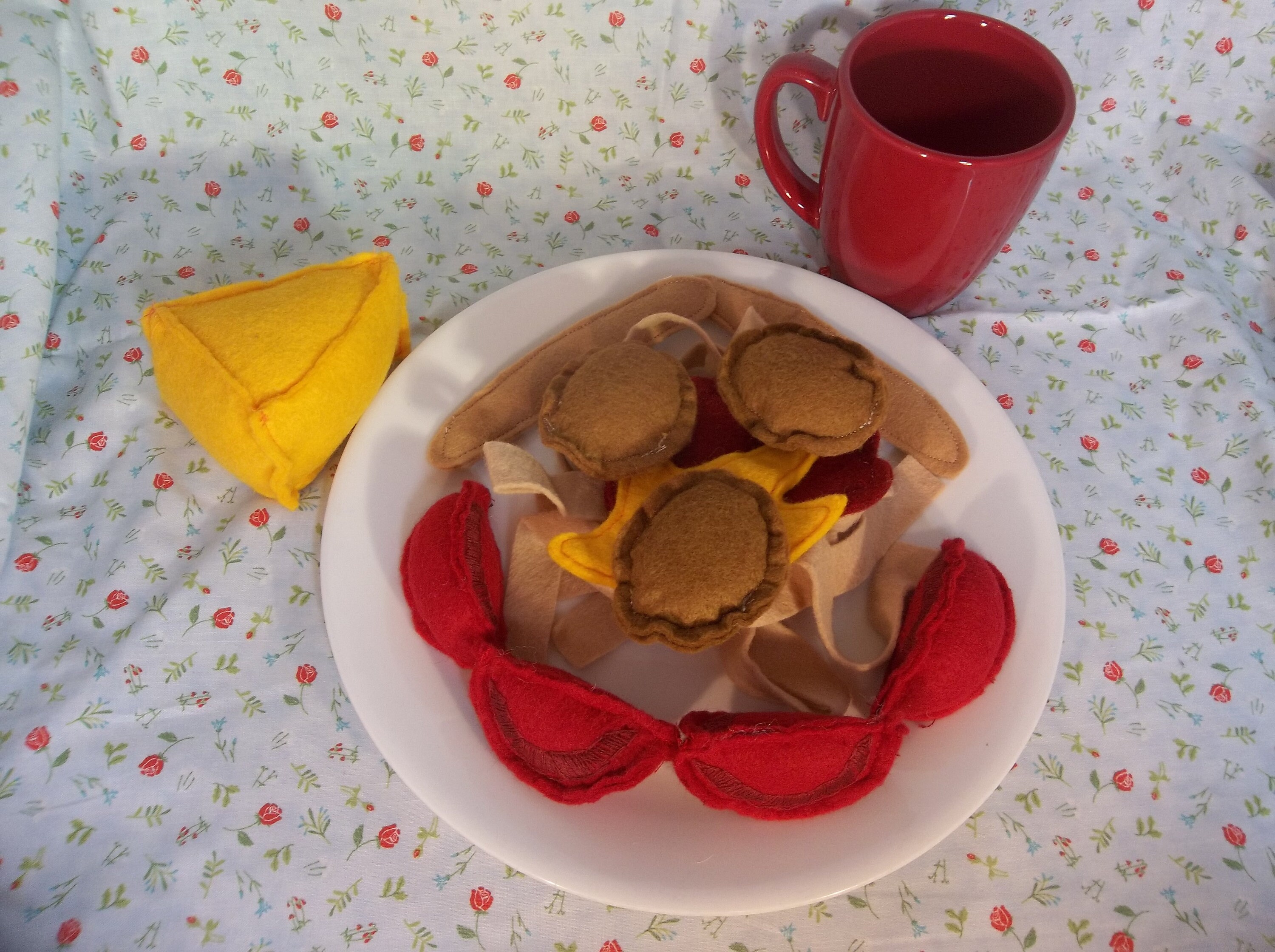 Spaghetti Dinner Felt Food Playset Spaghetti Meatballs Breadstick ...