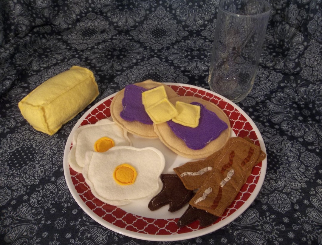 Pancake Breakfast Felt Food Playset Pancakes Syrup Jelly - Etsy