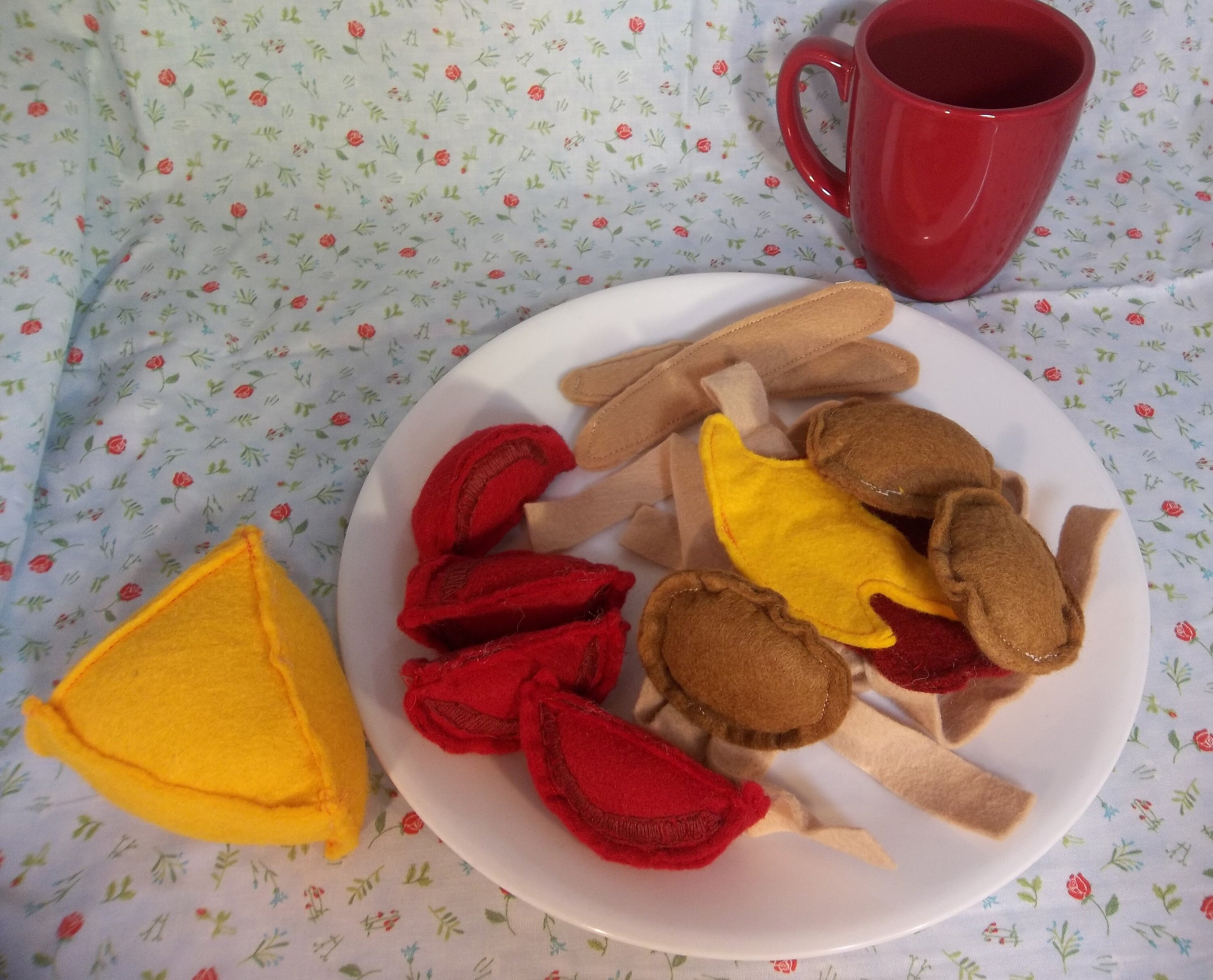 Spaghetti Dinner Felt Food Playset Spaghetti Meatballs Breadstick ...