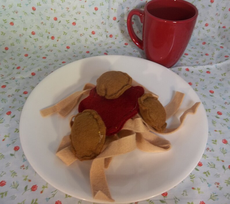 Spaghetti Dinner Felt Food Playset Spaghetti Meatballs Breadstick ...